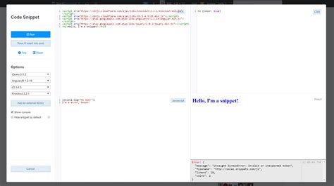 I Ve Been Told To Create A Runnable Example With Stack Snippets