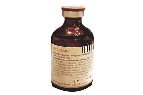 Vitamin C High Dose Pascorbin 7 5g Ascorbic Acid For Intravenous Use
