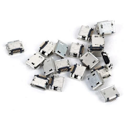 Αγορά Αξεσουάρ φωτισμού 20pcs Lot 5 Pin Smt Socket Connector Micro Usb Type B Female Placement