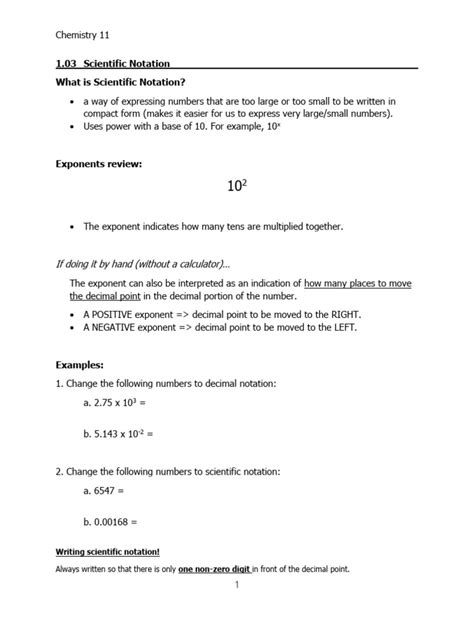 103 Scientific Notation Pdf Multiplication Exponentiation