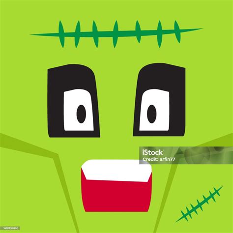 할로윈 파티에서 귀여운 프랑켄슈타인 얼굴 프랑켄슈타인에 대한 스톡 벡터 아트 및 기타 이미지 프랑켄슈타인 개념 개념과