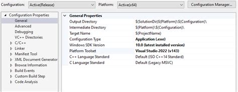 Vs2022 Missing Cc Options In Project Configuration Microsoft Qanda