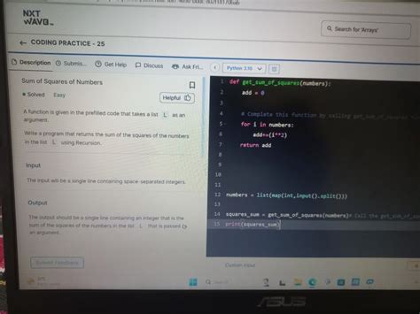 Python Code For Sum Of Suuares Of Numbers Priyanka Akula