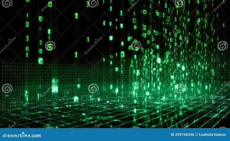 Binary Code On Black Background Computer Generated Abstract Background