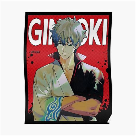 Sakata Gintoki Gintama Red Comic Design Poster For Sale By Ikaxii Redbubble