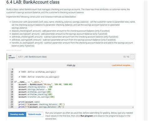Solved 64 Lab Bankaccount Class Build A Class Called