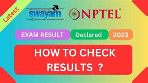 How To Check Nptel Results Jul Oct 2023 Nptel Exams My Swayam Nptel Nptel2023 Youtube