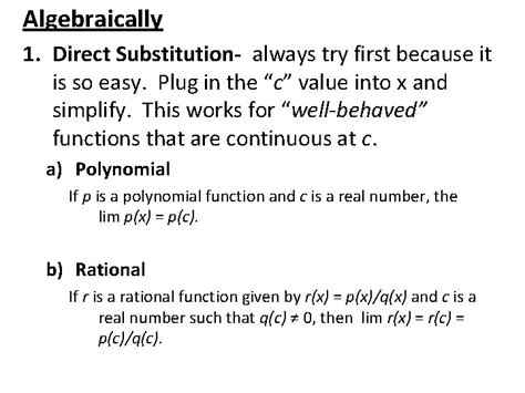 1 3 Evaluating Limits Analytically Evaluate A Limit