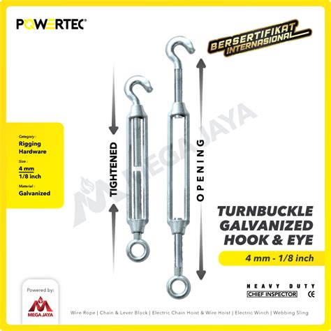 Dapatkan Produk Turnbuckle Powertec Galv Hook And Eye 4mm Harga Terjangkau
