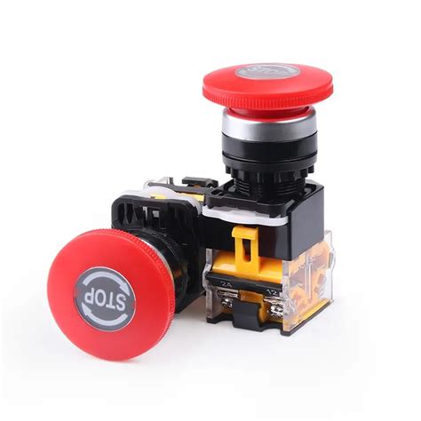 1PCS Emergency Power Push Button Switch LA38 11ZS Stop Mushroom Head Emergency Stop Button