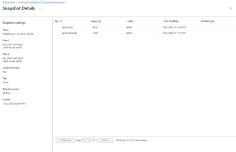 如何在 Azure 应用配置中管理和使用快照 Microsoft Learn