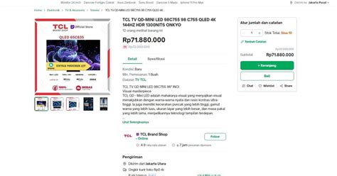 인도네시아는 Tcl C755네이밍도 판매창이 열렸네요 Dvdprime