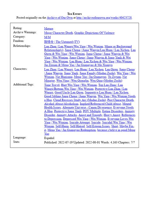 Tea Errors Pdf