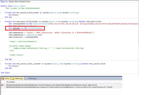 Mysqldatareader Giving Error At Build With Mysql Stack Overflow