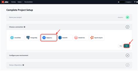 how to connect bigquery with dbt vonn data
