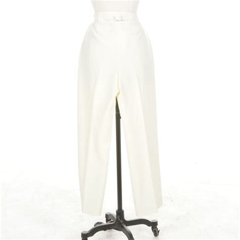 Emma James Ivory High Waisted Wide Leg Pants Ebth