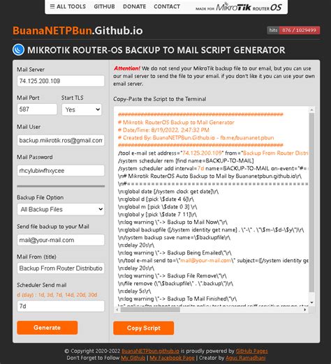 Mikrotik Routeros Auto Backup To E Mail