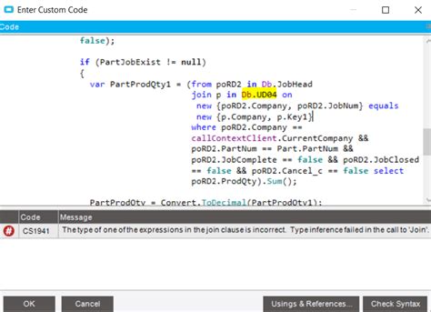 Bpm Linq With Ud Table Epicor Erp 10 Epicor User Help Forum