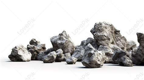 흰색 배경에 있는 현실적인 바위의 놀라운 격리된 3d 렌더링 자갈 배경 실적 배경 현실 배경 이미지 Hd 자갈 실적