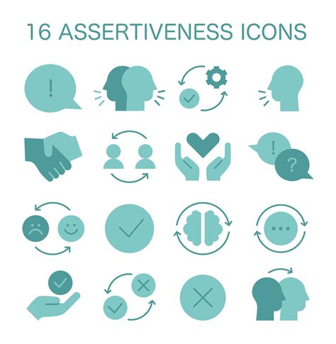 Assertiveness Icon Set Flat Vector Illustration 41173163 Vector Art At