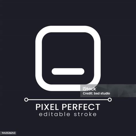 어두운 테마에 대한 버튼 픽셀 완벽한 흰색 선형 Ui 아이콘 최소화 0명에 대한 스톡 벡터 아트 및 기타 이미지 0명 개념 검은색 Istock