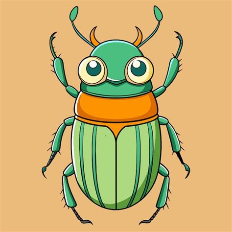 Generate A Japanese Beetle Bug For Coloring Vector Illustration Cartoon