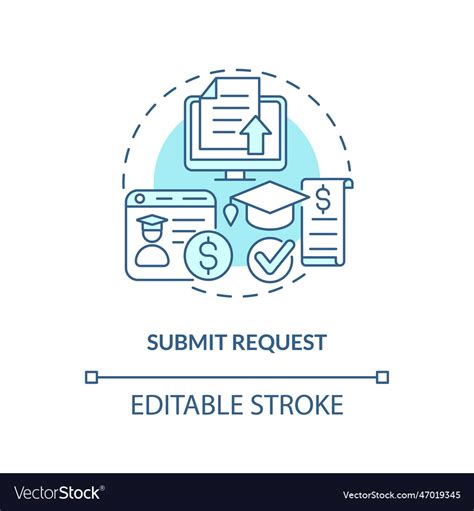 Submit Request Turquoise Concept Icon Royalty Free Vector