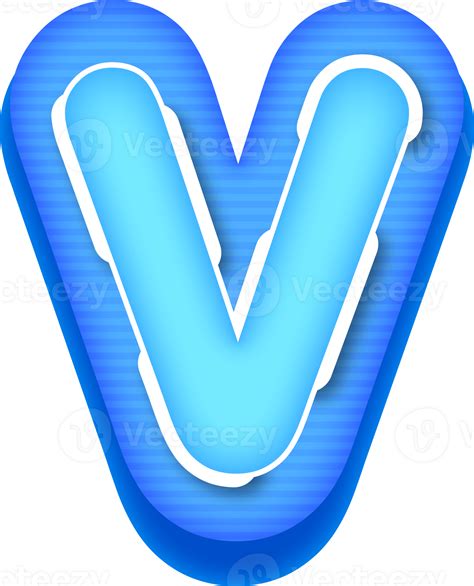 Letter V Blue Tech Effect Alphabet 47406781 Png