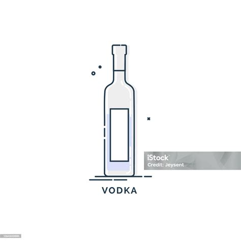 병 보드카 라인 아트 어떤 목적을 위해 훌륭한 디자인 크리에이티브 그래픽 요소 트렌디 한 디자인 미니멀리즘 단순 기호 레스토랑 일러스트용 알코올 제품 흰색 배경에 격리 0