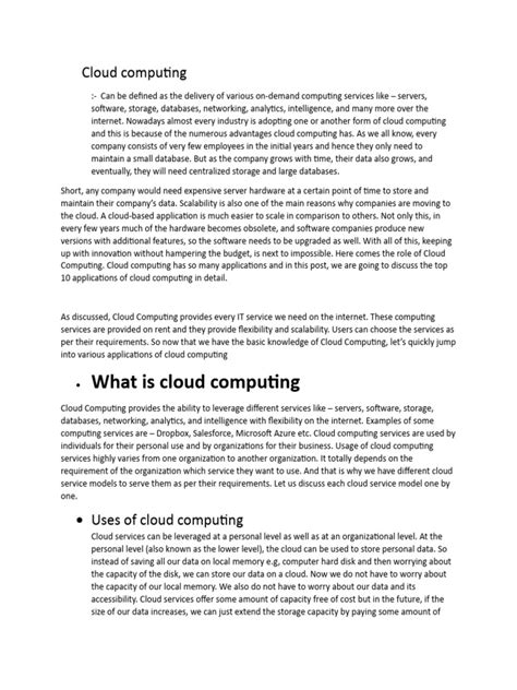 What Is Cloud Computing Pdf Cloud Computing Computer Data Storage