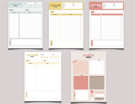Lecture And Study Notes Template Printable Downloadable Etsy