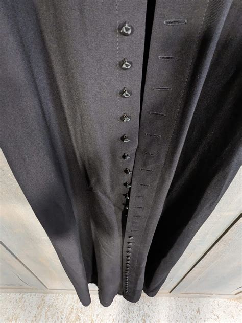 Sleeveless Jandm Sewing Black Slip Cassock With Fringe Sold Antique Church Furnishings