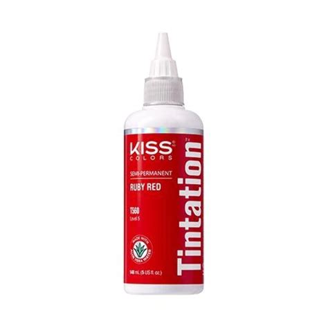 Kiss Colors And Care Tintation Semi Permanent Hair Color Dye Ruby Red
