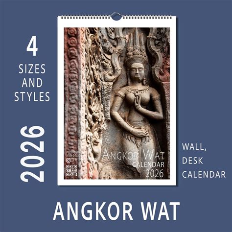 Angkor Wat 2026 Calendar Temple Khmer Cambodia Table Book Wall A4 A3