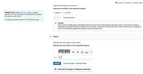 Solved An Aqueous Solution Contains NaCl By Mass Chegg