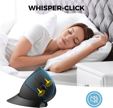 Iclever Tm254 Ergonomic Mouse 2 4g Wireless Vertical Rechargeable Mouse Silent Click 7