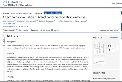An Economic Evaluation Of Breast Cancer Interventions In Kenya Knowledge Action Portal On Ncds