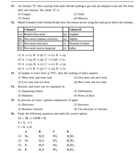 An Element X After Reacting With Acids Liberate Hydrogen Gas And Can Di