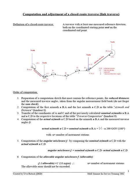 Computation And Adjustment Of A Closed Pdf Azimuth Angle