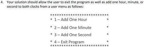 Solved Need Help With C Write A Function That Prints Out The Menu Illustrated Below There