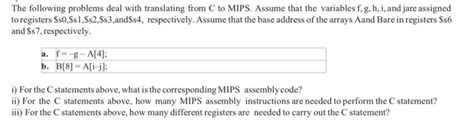 Solved The Following Problems Deal With Translating From C