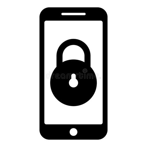 Smartphone Lock Personal Data Security Cyber Access Concept Phone Locked Cellphone Padlock Use