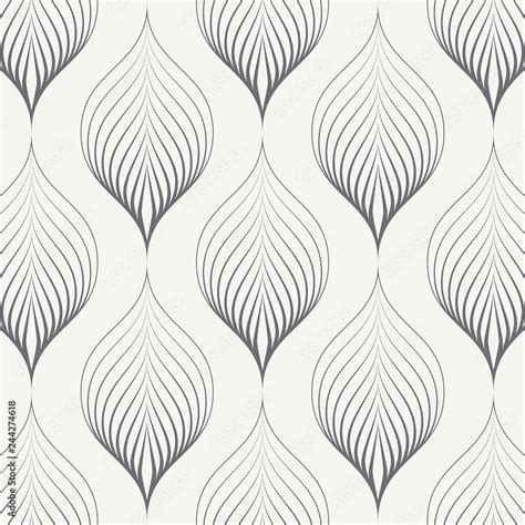 Linear Vector Pattern Repeating Linear Abstract Leaves On Garland Pattern Is On Swatch Panel