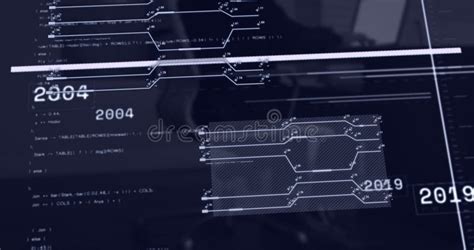 Animation Of Circuit Board And Moving Map Over Low Section Of Man