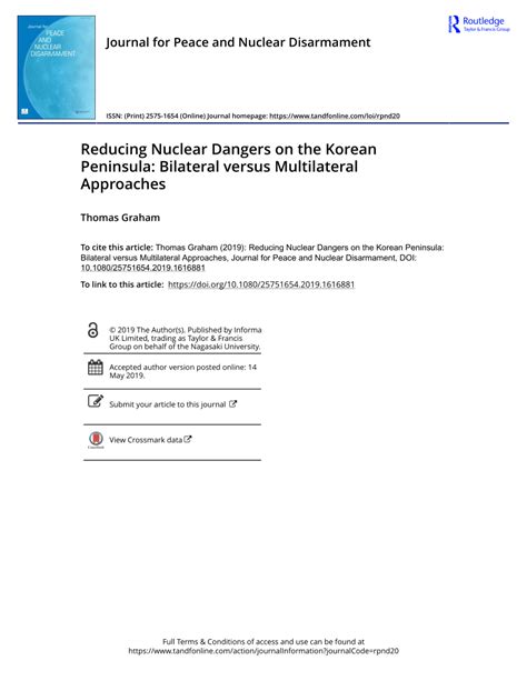 Pdf Reducing Nuclear Dangers On The Korean Peninsula Bilateral Versus Multilateral Approaches