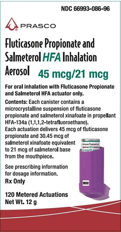 Fda Label For Fluticasone Propionate And Salmeterol Hfa Aerosol