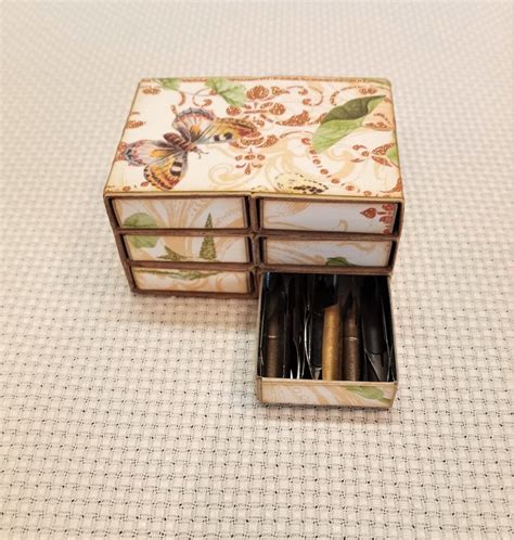 Pen Nib Storage Chest Holds S Of Nibs Six Drawer Lined Drawers