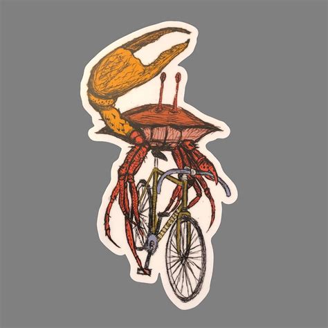 Crab Sticker Crab Vinyl Sticker For Laptops Cars Water Etsy