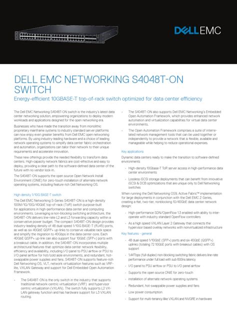 dell emc networking s4048t on spec sheet pdf i pv6 internet protocols