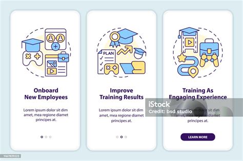 Gamification In Corporate Training Onboarding Mobile App Screen Stock